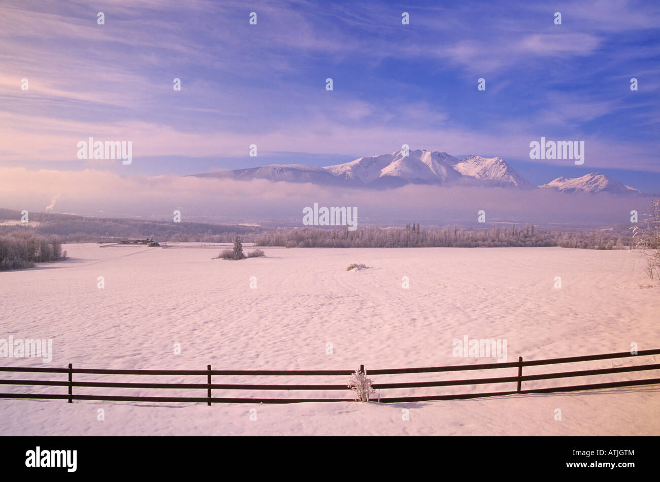 Winter scene of Bulkley Valley British Columbia Stock Photo - Alamy