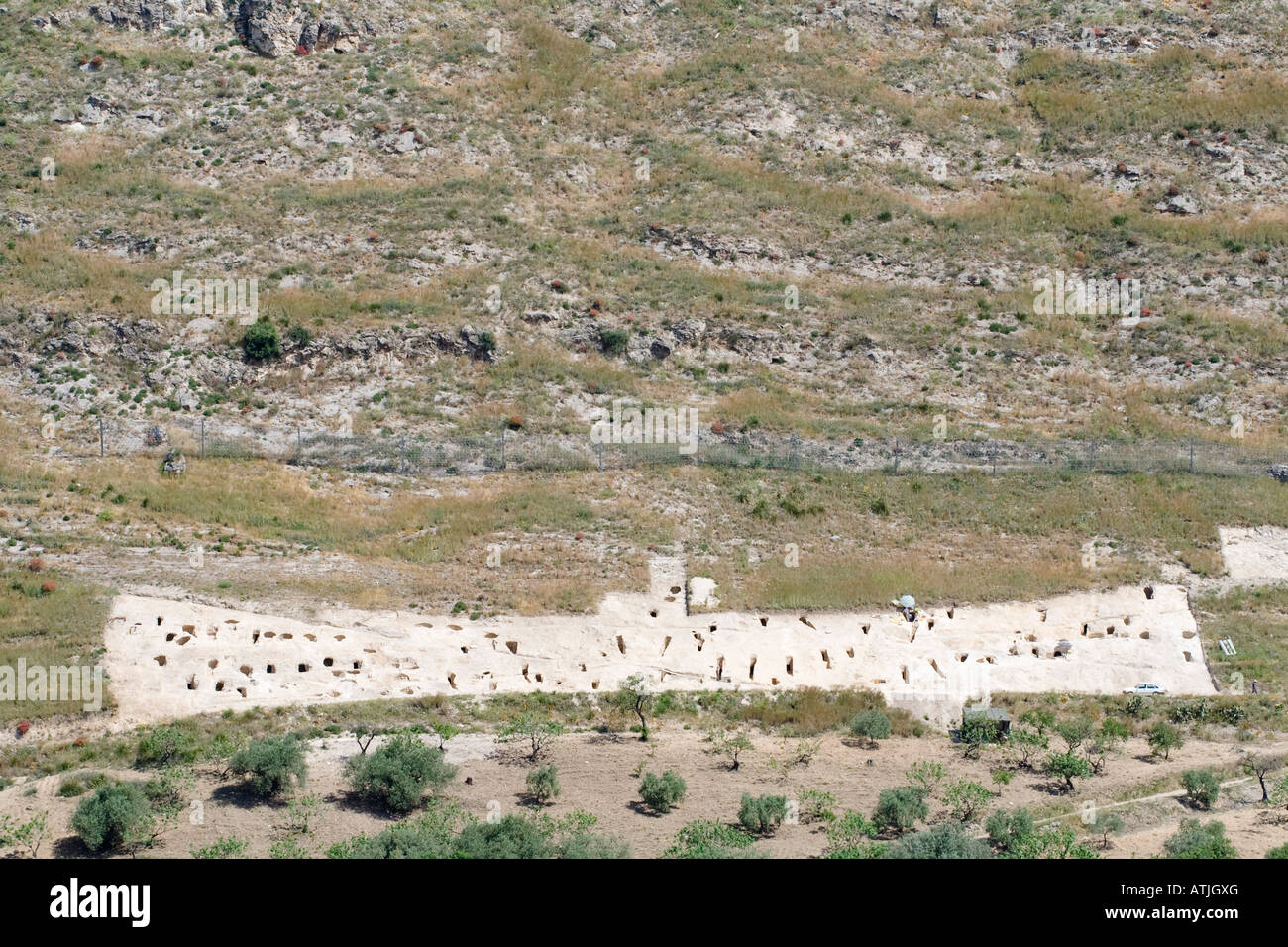 Gli scavi archeologici. Works in the necropolis Stock Photo - Alamy