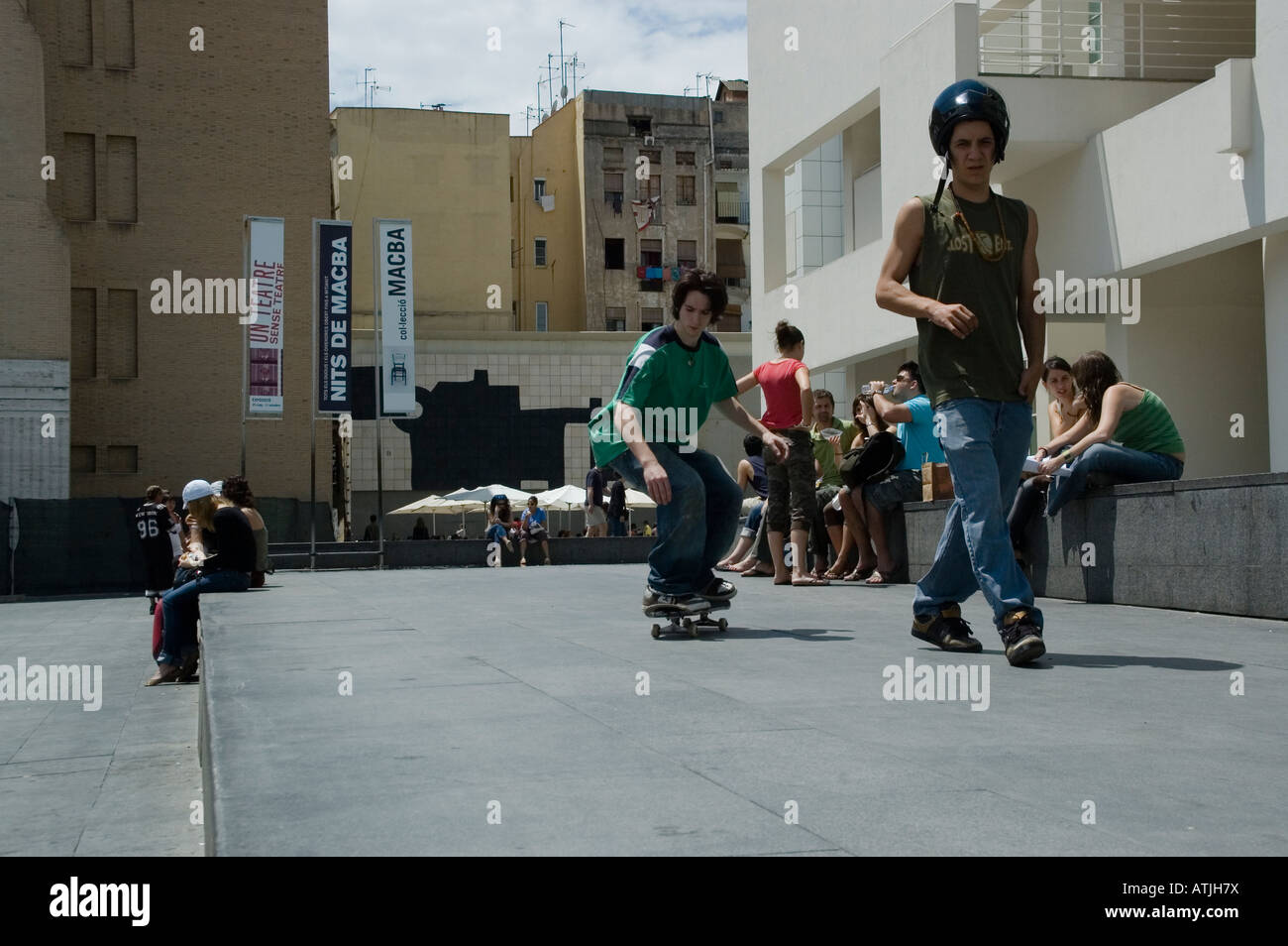 Skater in the Macba square, Barcelona, Catalonia, Spain Stock Photo - Alamy