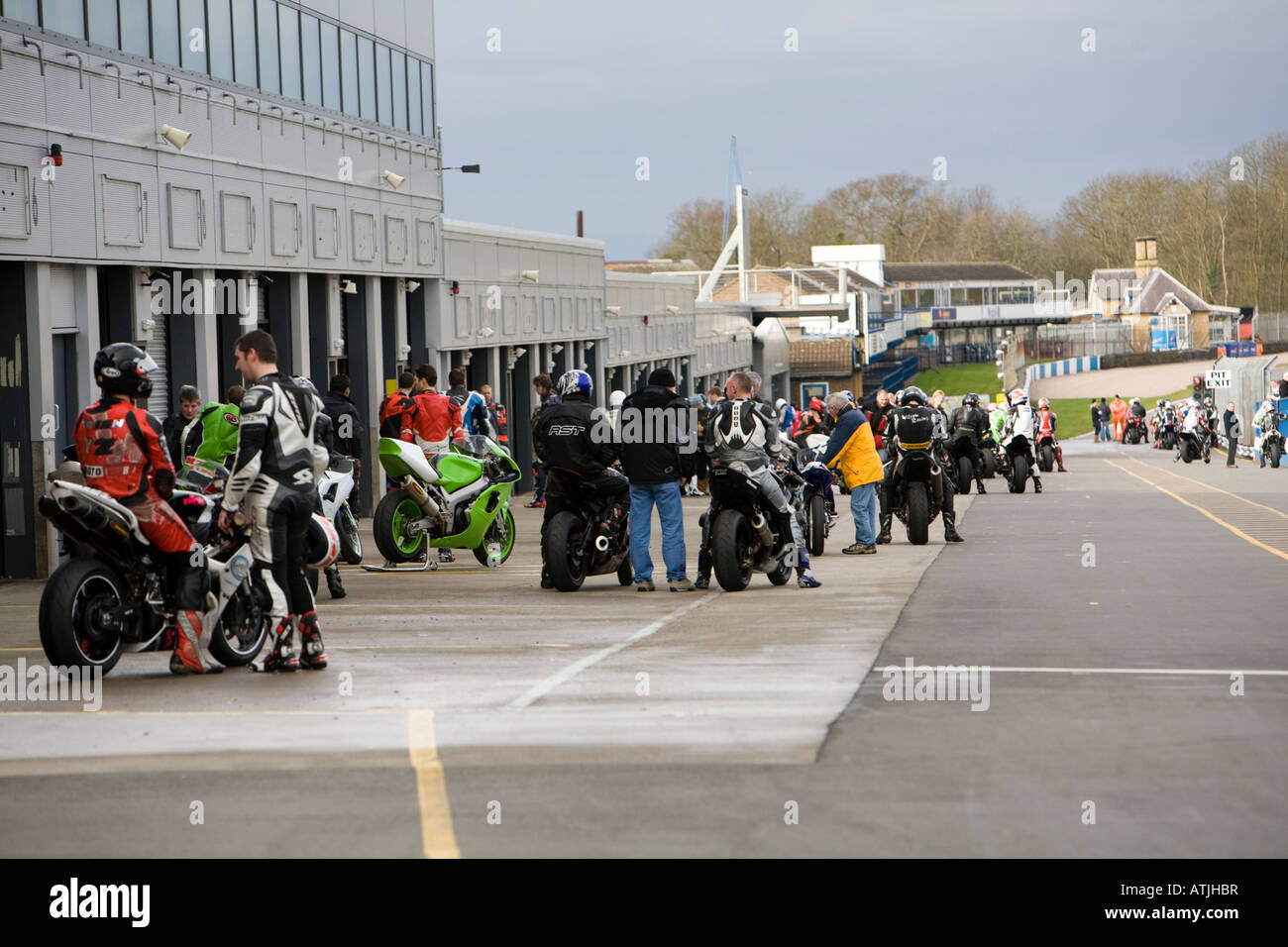pits at a race track Stock Photo - Alamy