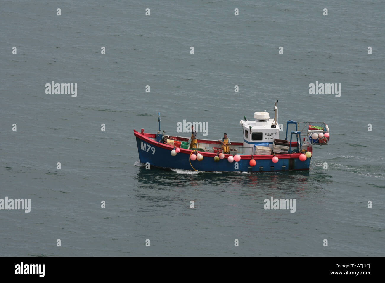 Fishing boat off the Welsh coast Stock Photo - Alamy
