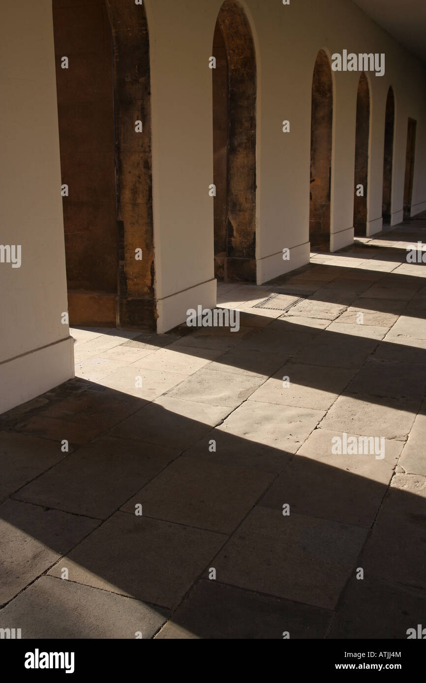 Shadows cast by natural light coming through arches at Cambridge ...