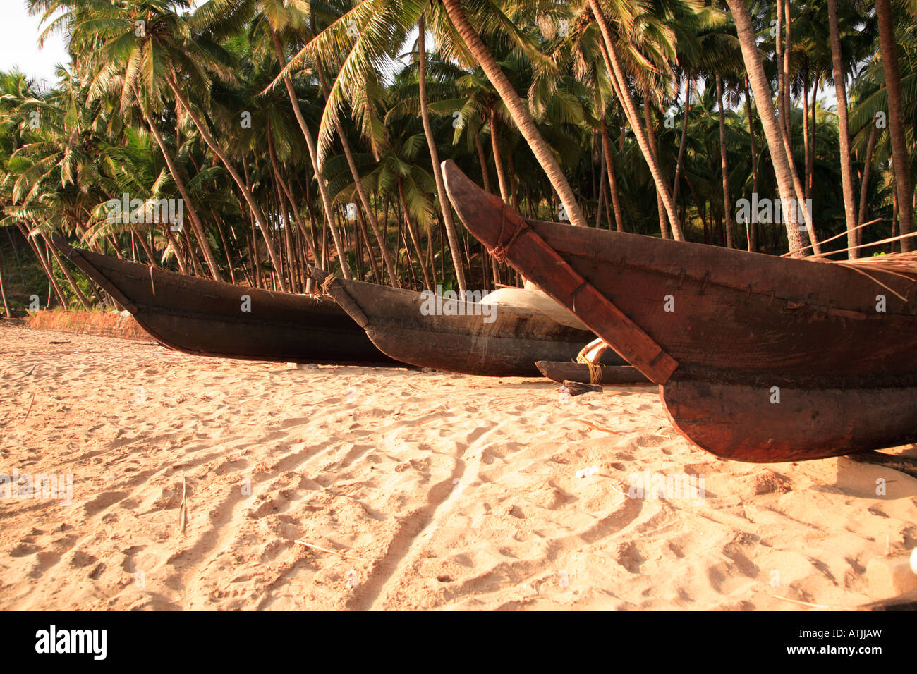 Outriggers on cola beach Goa India Stock Photo - Alamy
