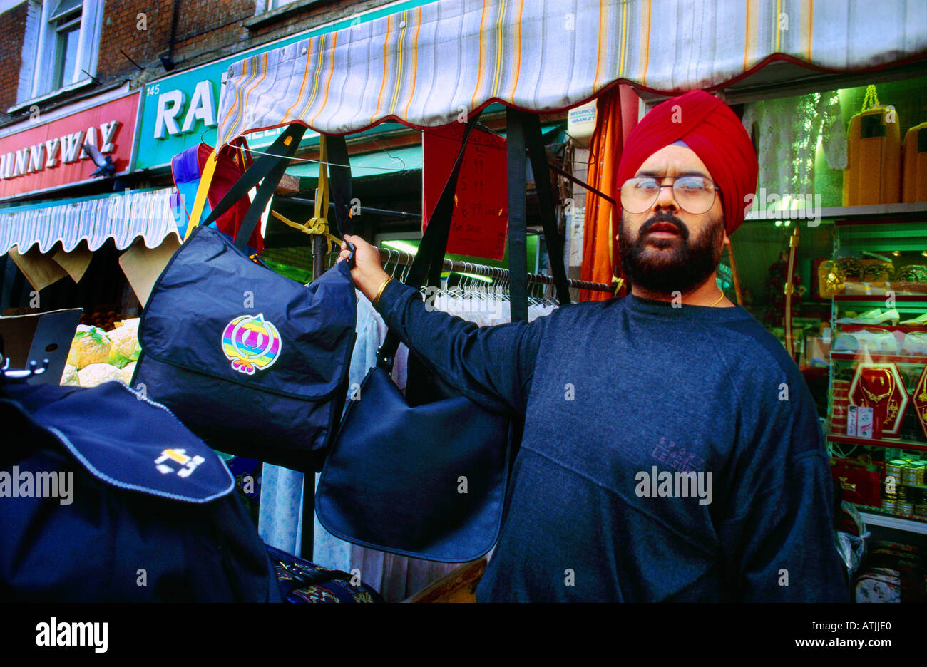 Southall London England Bag With Khalsa Symbol On Sale In High Street ...