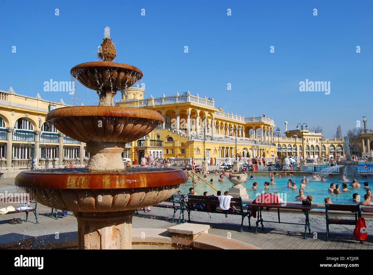 Outdoor thermal pools, Szechenyi Baths, Varosliget (City Park ...