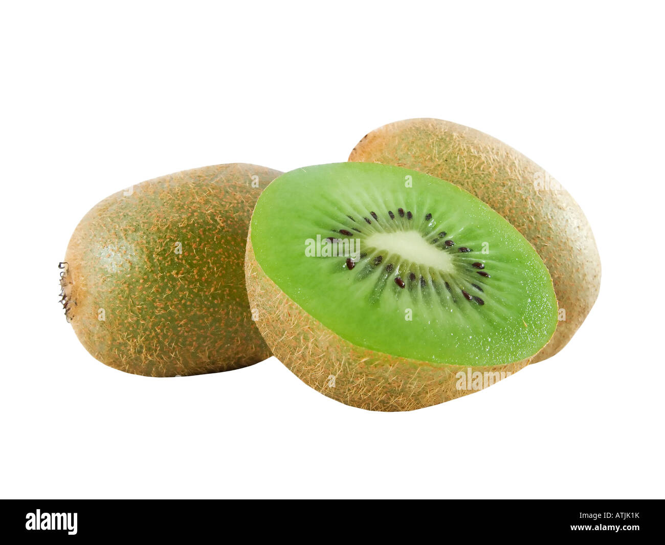 Ripe kiwi fruits isolated on white background Stock Photo - Alamy
