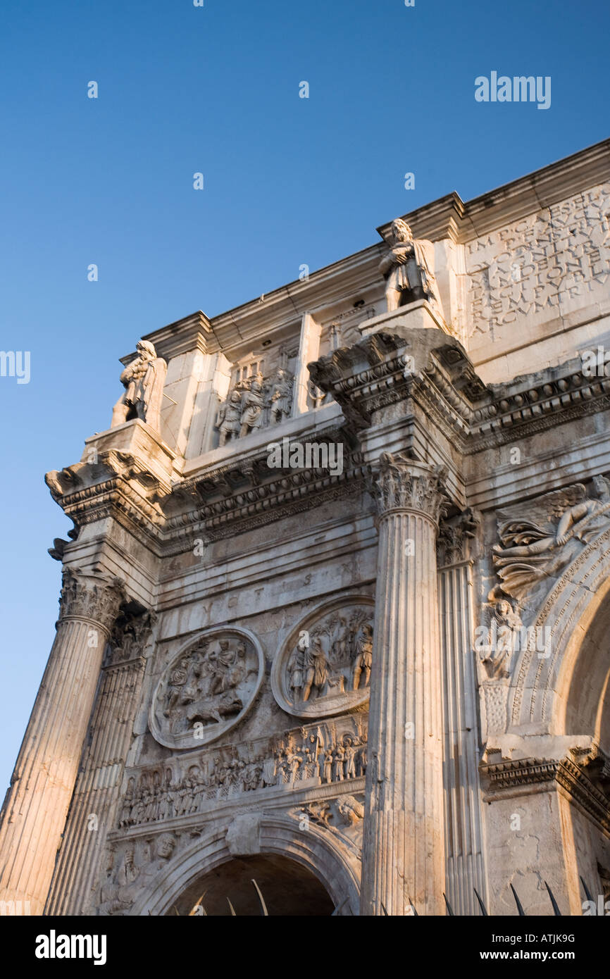 Detail of Stone Carving on Arch of Constantine Rome Italy Stock Photo ...