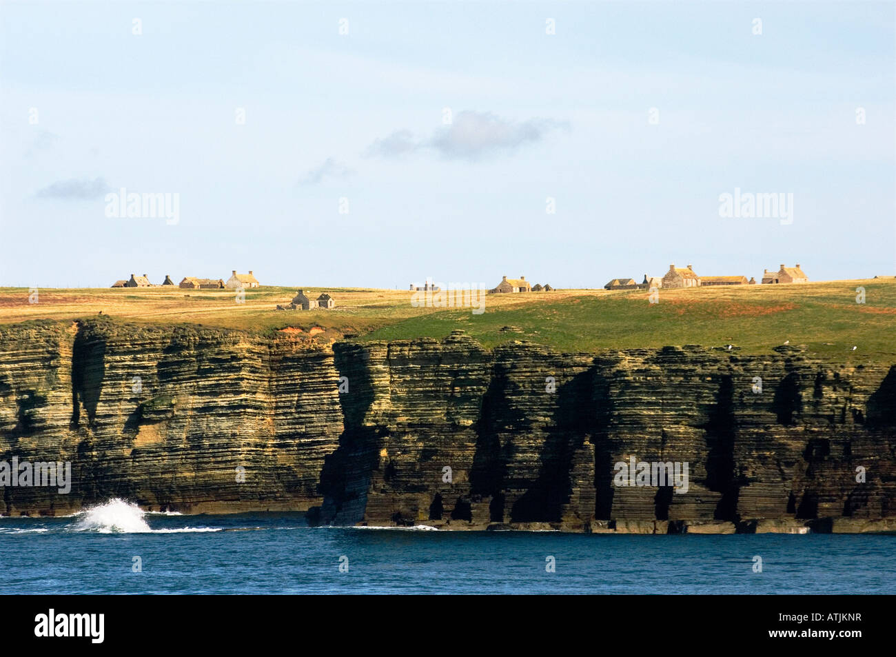 Pentland Firth, N. coast of Scotland, UK near John o' Groats. Houses ...