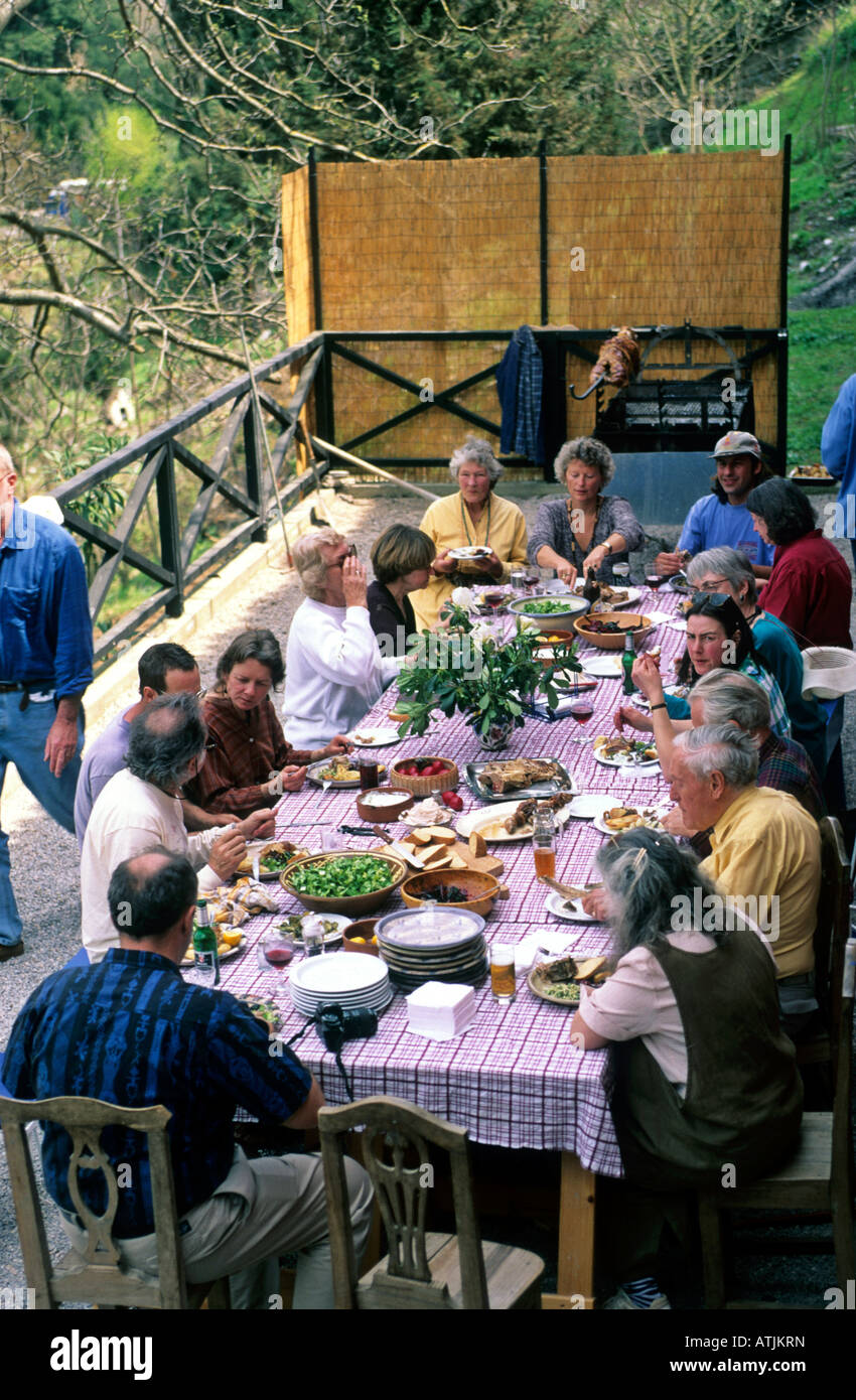 greece a table full of freshly prepared greek food on easter sunday ...