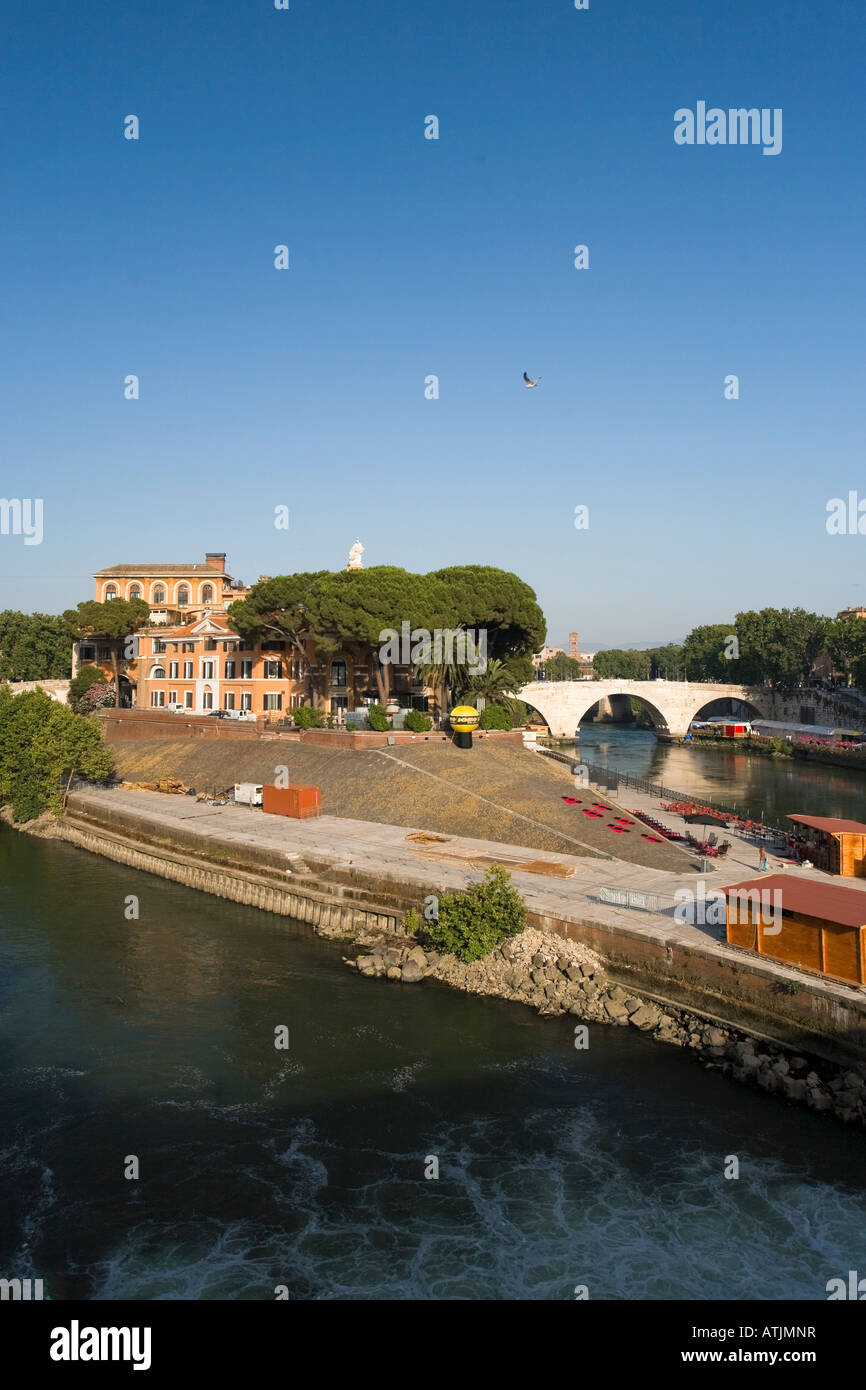 Isola Tiberina Tiber Island Rome Italy Stock Photo - Alamy