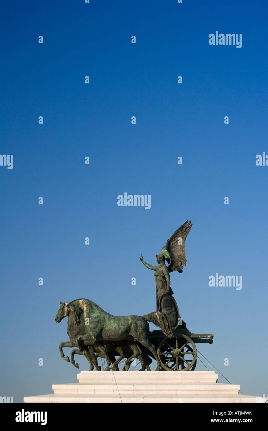 Statue of Goddess Victory Quadrigas Terrace Vittor Emmanuel II Monument ...