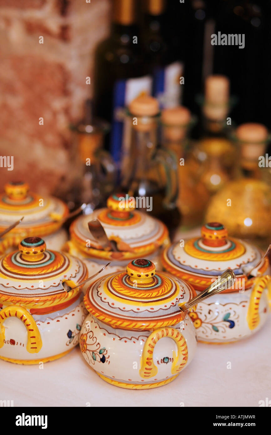 Sugar containers, Italian restaurant, Italy Stock Photo - Alamy