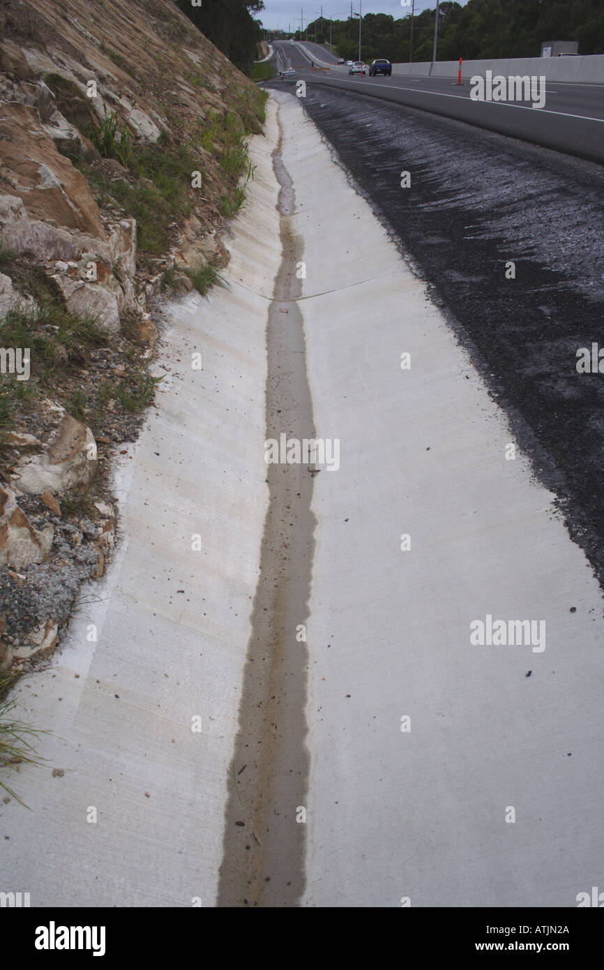 OPEN DRAIN ALONGSIDE NEW ROADWORK Stock Photo - Alamy