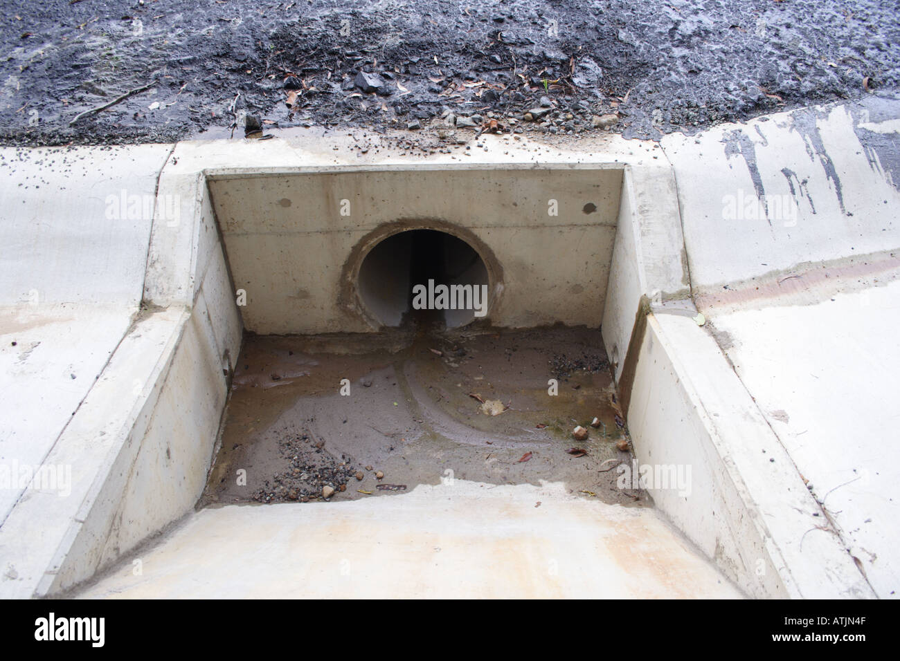 OPEN DRAIN ALONGSIDE NEW ROADWORK Stock Photo - Alamy