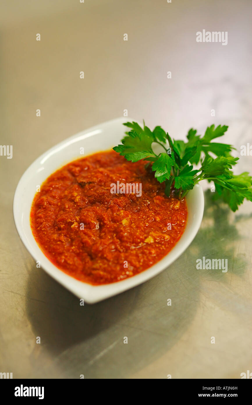 Freshly made tomato sauce, Italian Restaurant, Italy Stock Photo - Alamy