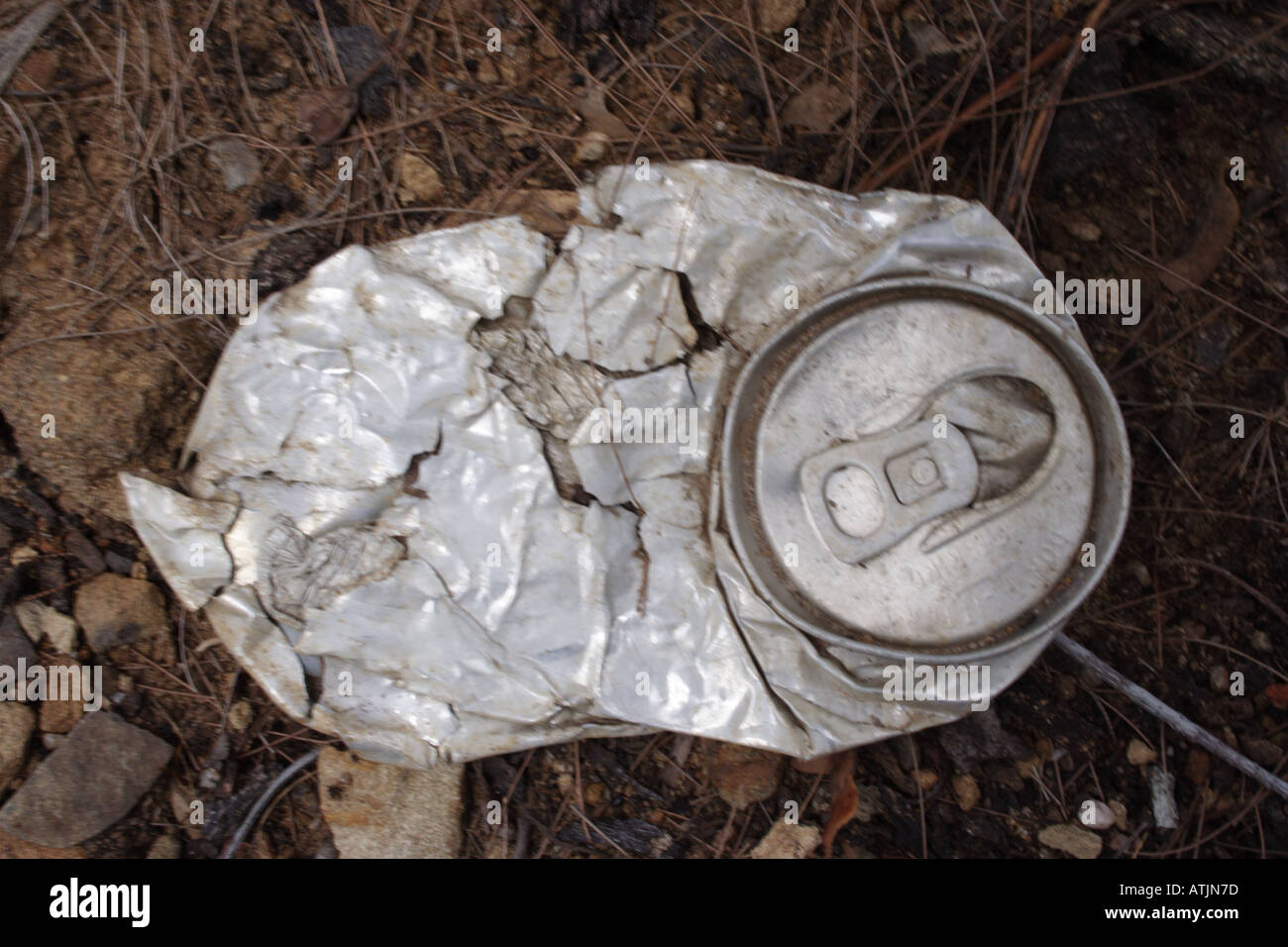 SQUASHED ALUMINIUM CAN Stock Photo - Alamy