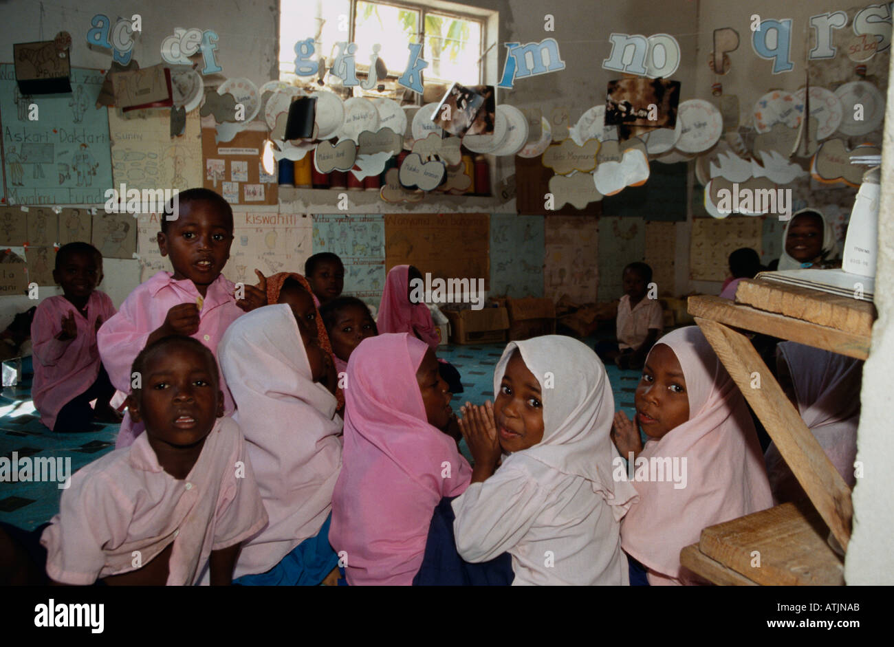 Muslim schoolchildren in classroom, Uganda Stock Photo - Alamy
