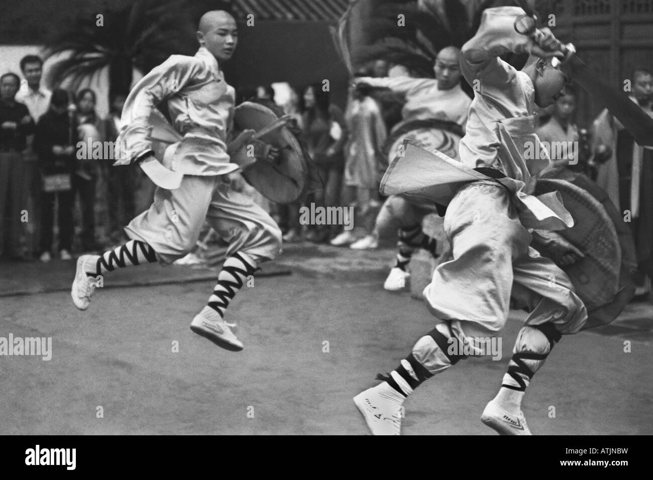 The Shaolin temple monks are high in the air Stock Photo - Alamy
