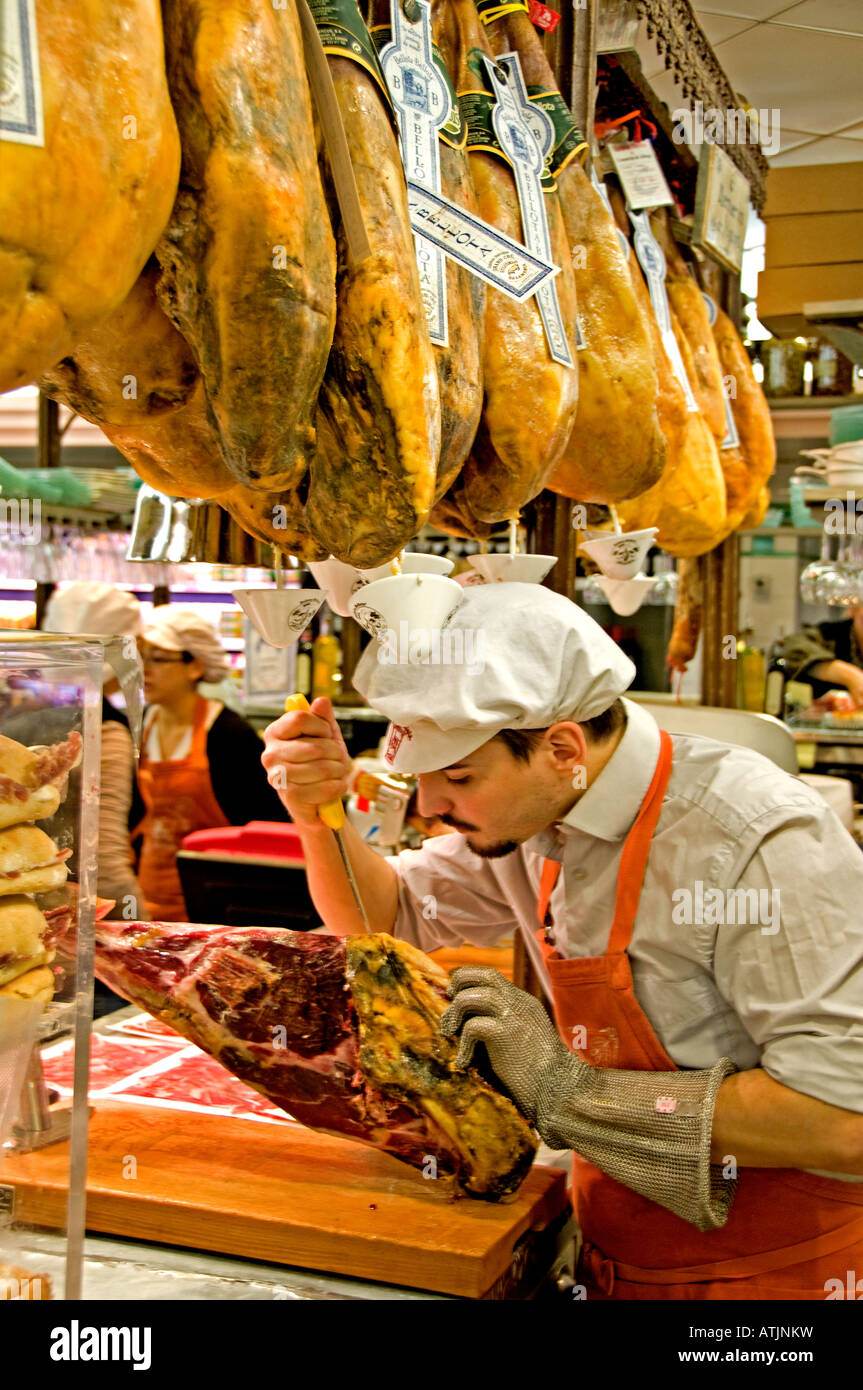 Galeries Lafayette Paris Glass butcher shop butcher's trade meat ham ...
