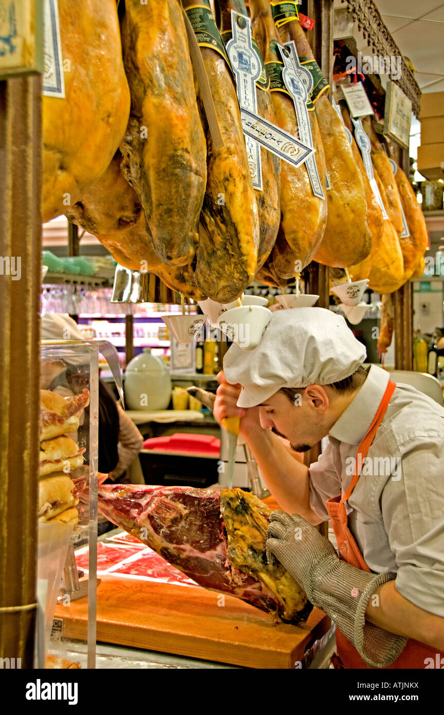 Galeries Lafayette Paris butcher shop butcher's trade meat ham pig ...