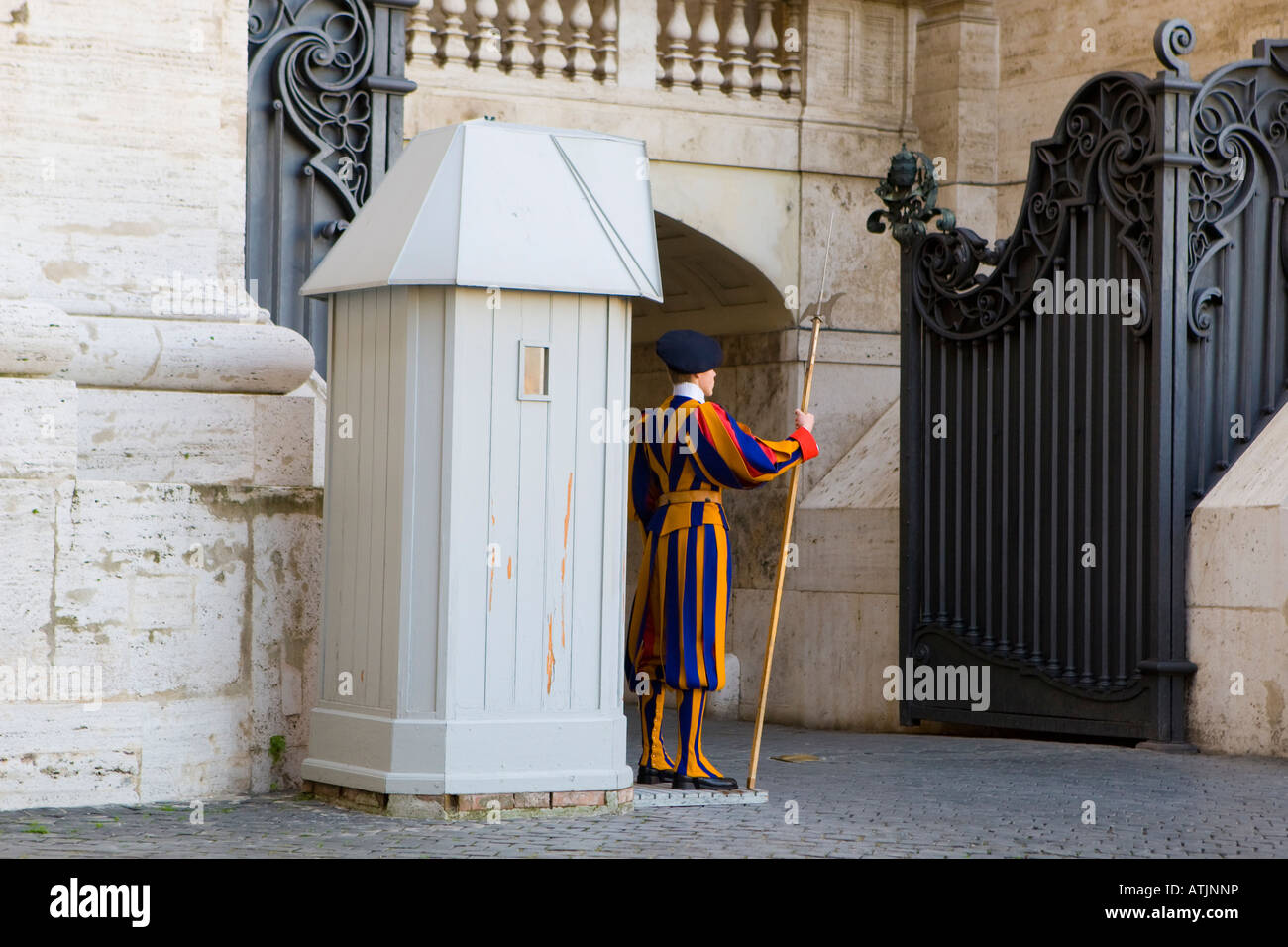 The Papal Swiss Guard at the changing of the Guard, Vatican City, Holy ...