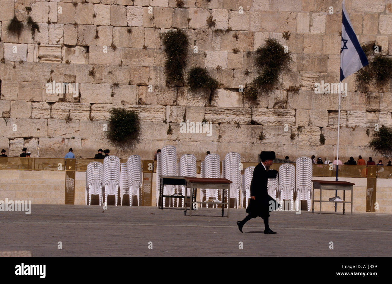 A man passes by the wailing wall Western Wall The Kotel al Buraq Wall ...