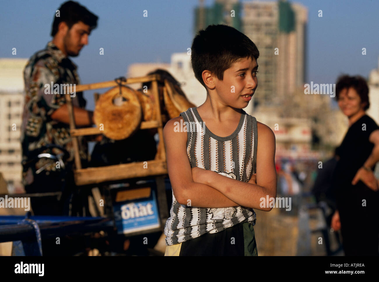 Young Lebanese boy on promenade, Corniche, Beirut, Lebanon Stock Photo ...