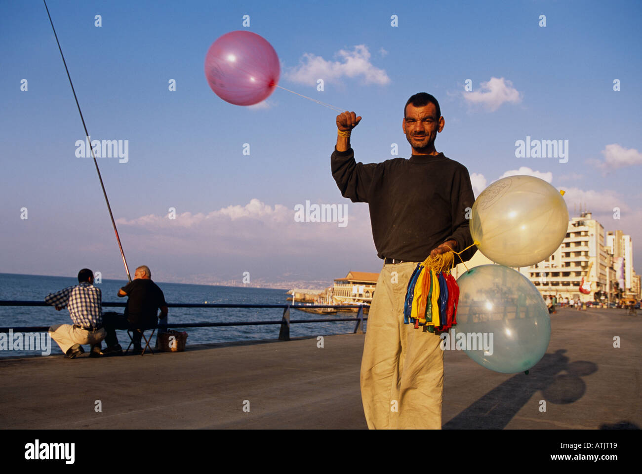 A balloon vendor at the Corniche promenade in Beirut Stock Photo - Alamy
