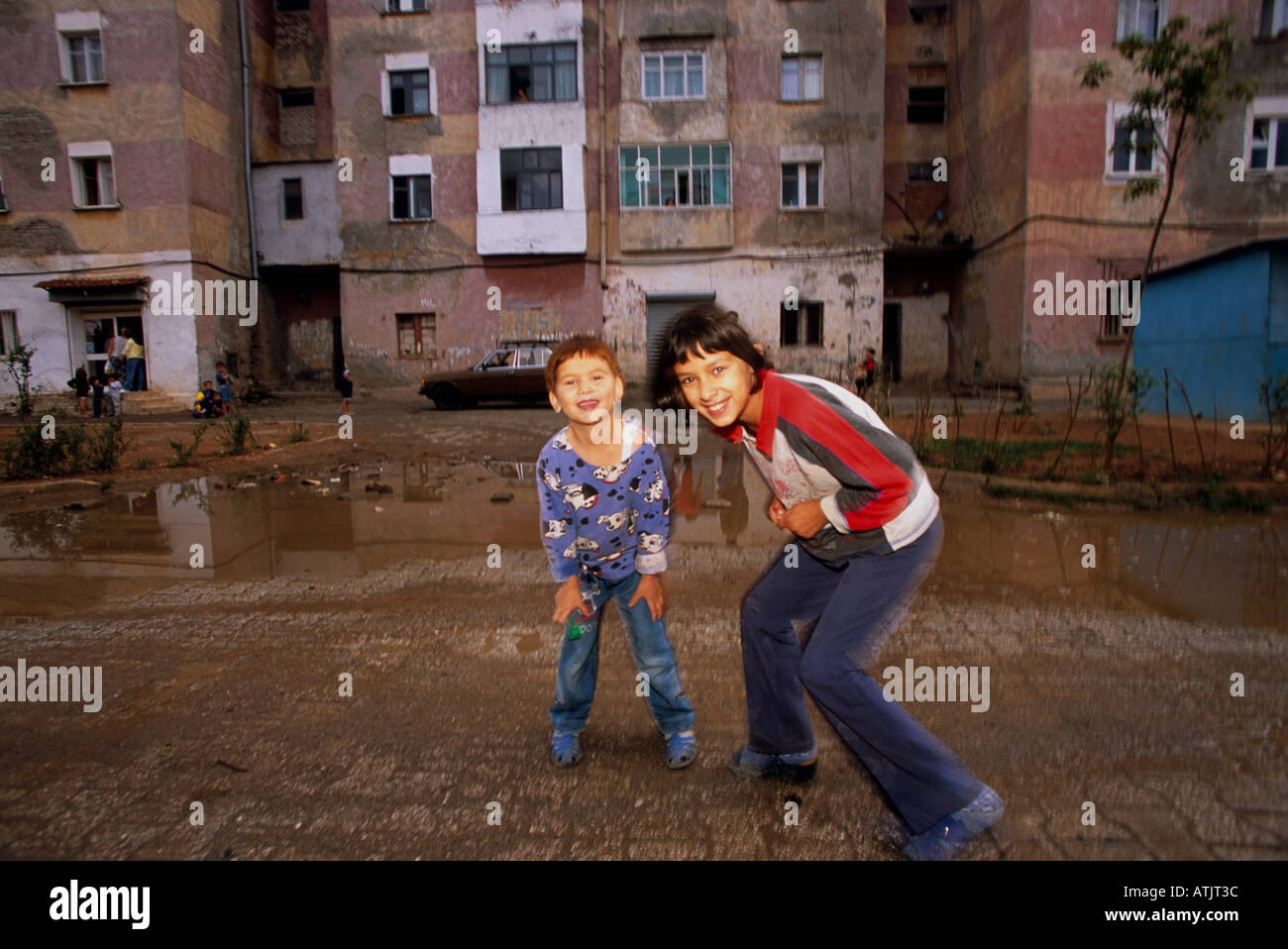 Albanian children playing in the streets of Kukes Stock Photo - Alamy