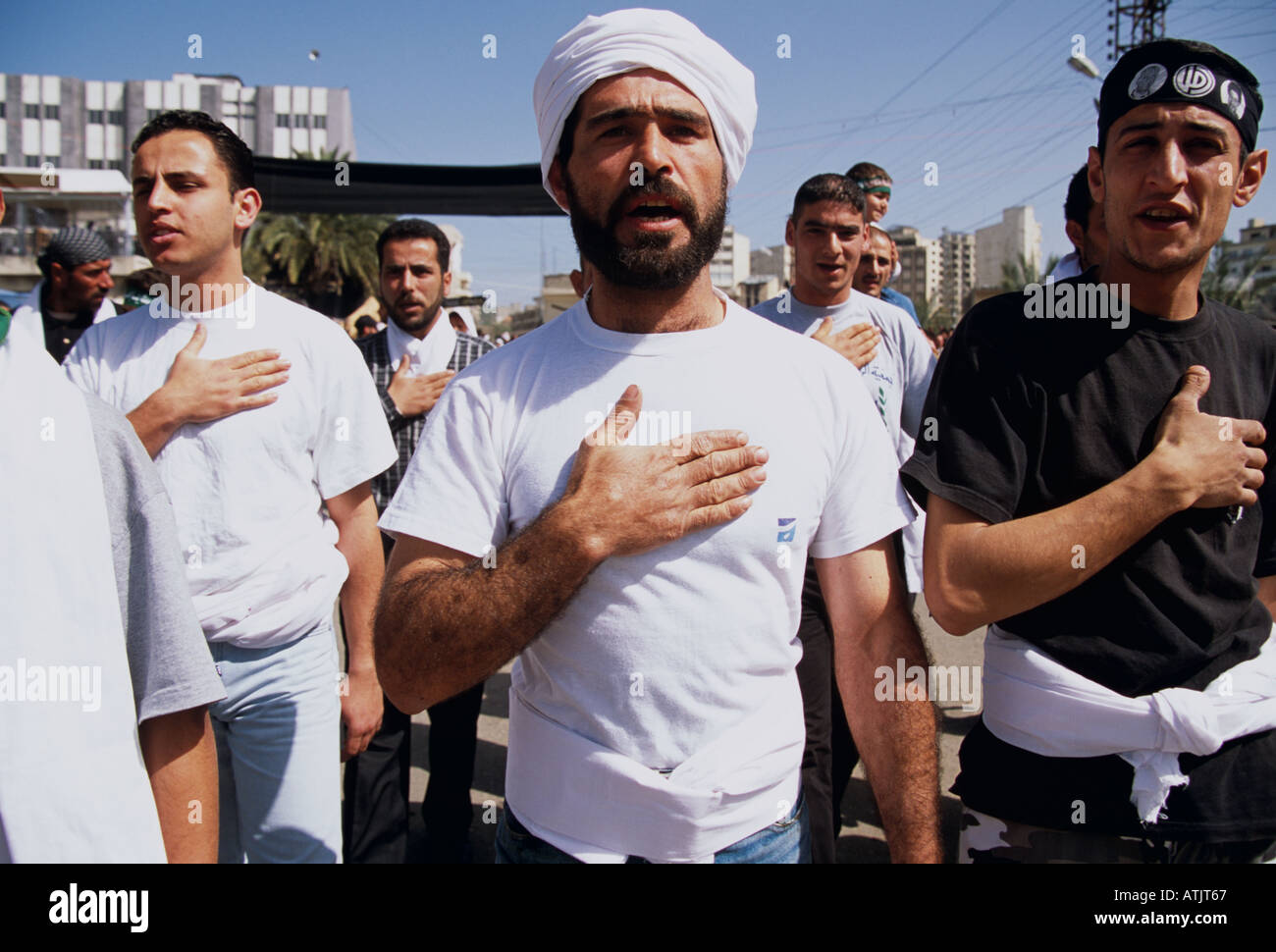Shia Muslims parading, commemorating Ashura on tenth day of Muharram ...