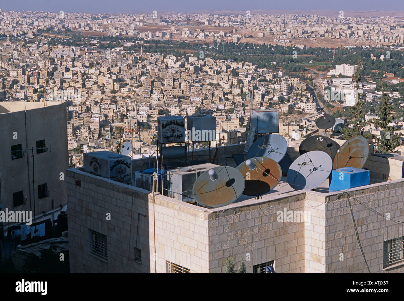An aerial view of Amman the capital city of the Kingdom of Jordan Stock ...