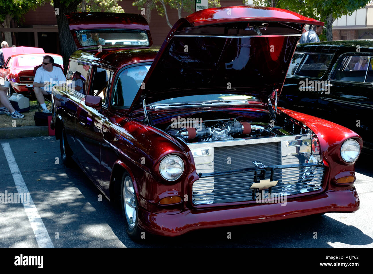 Los Angeles California car show antique customized Chevy Chevrolet Bel ...
