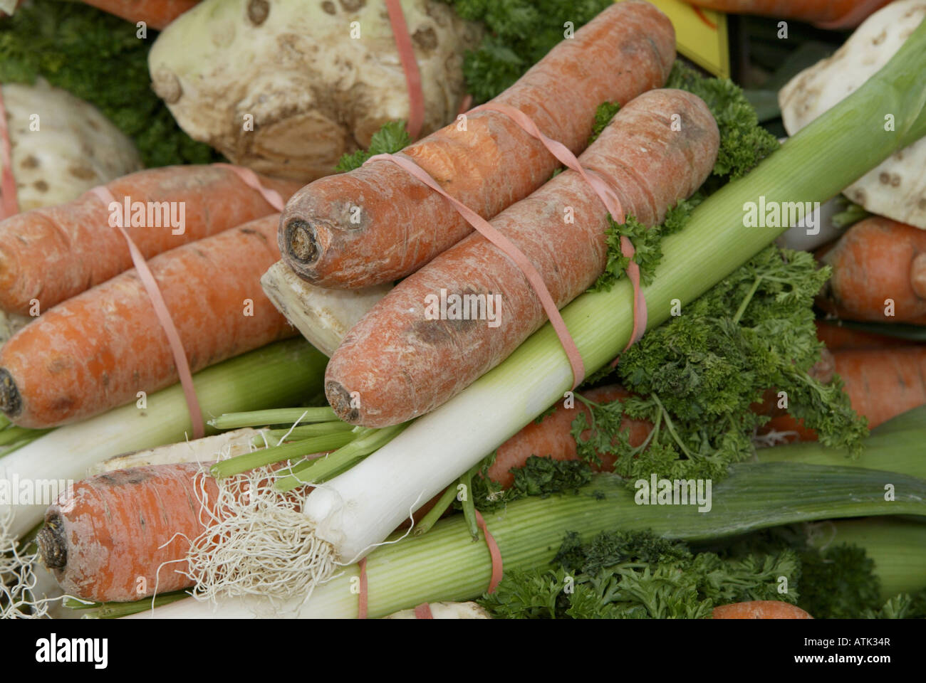 Bunch of herbs and vegetables Stock Photo - Alamy