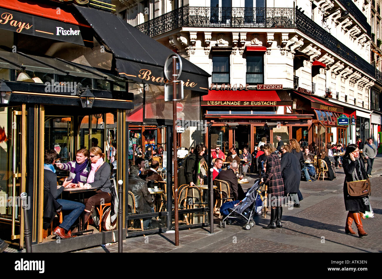 Les Halles Rue Montorgueil Terras Restaurant Paris Forum Rue Rambuteau ...