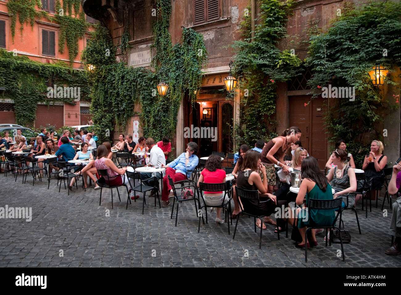 Cafe Via della Pace Rome Italy Stock Photo - Alamy