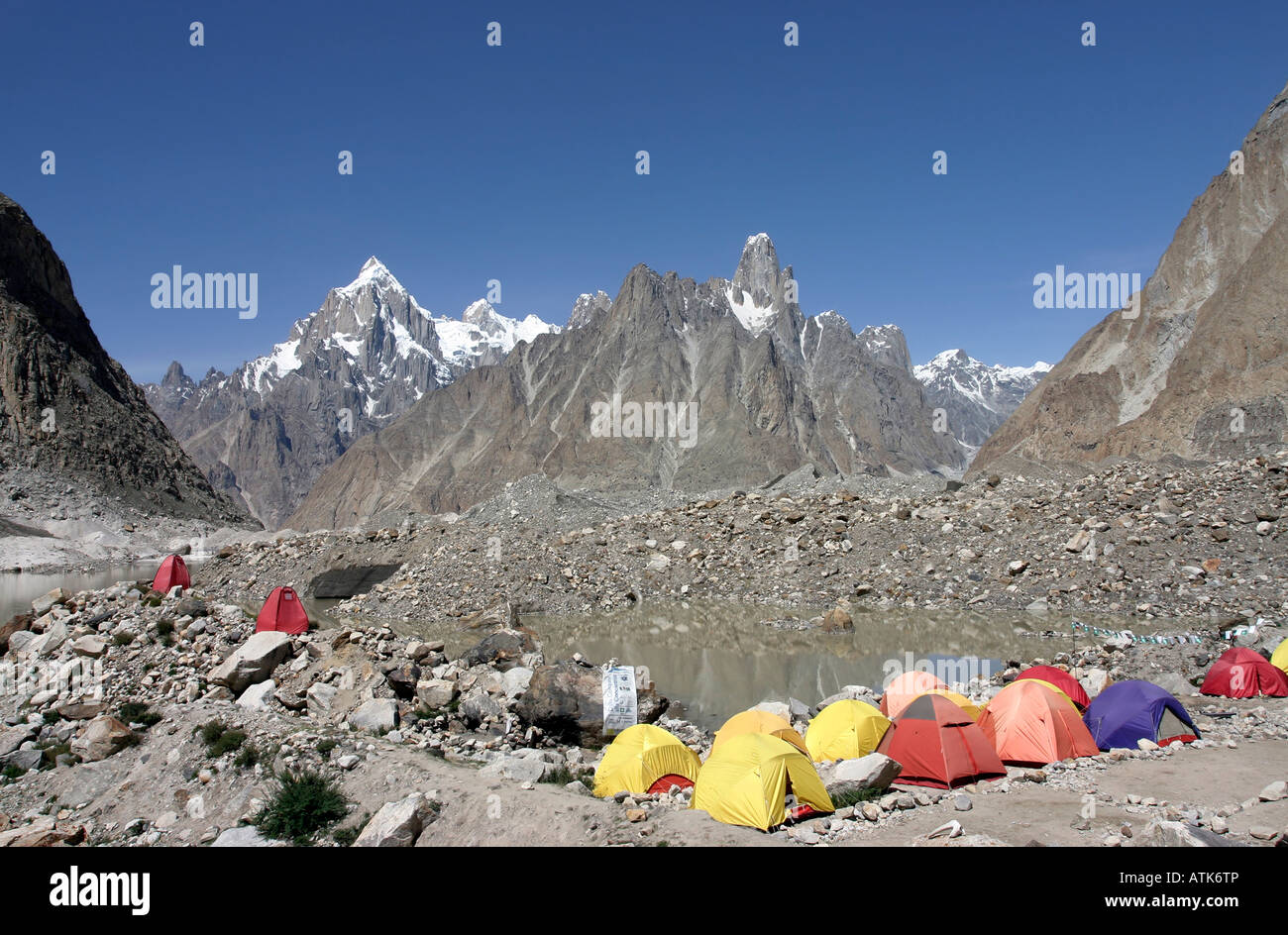 camp on baltoro glacier, baltistan ,pakistan Stock Photo - Alamy
