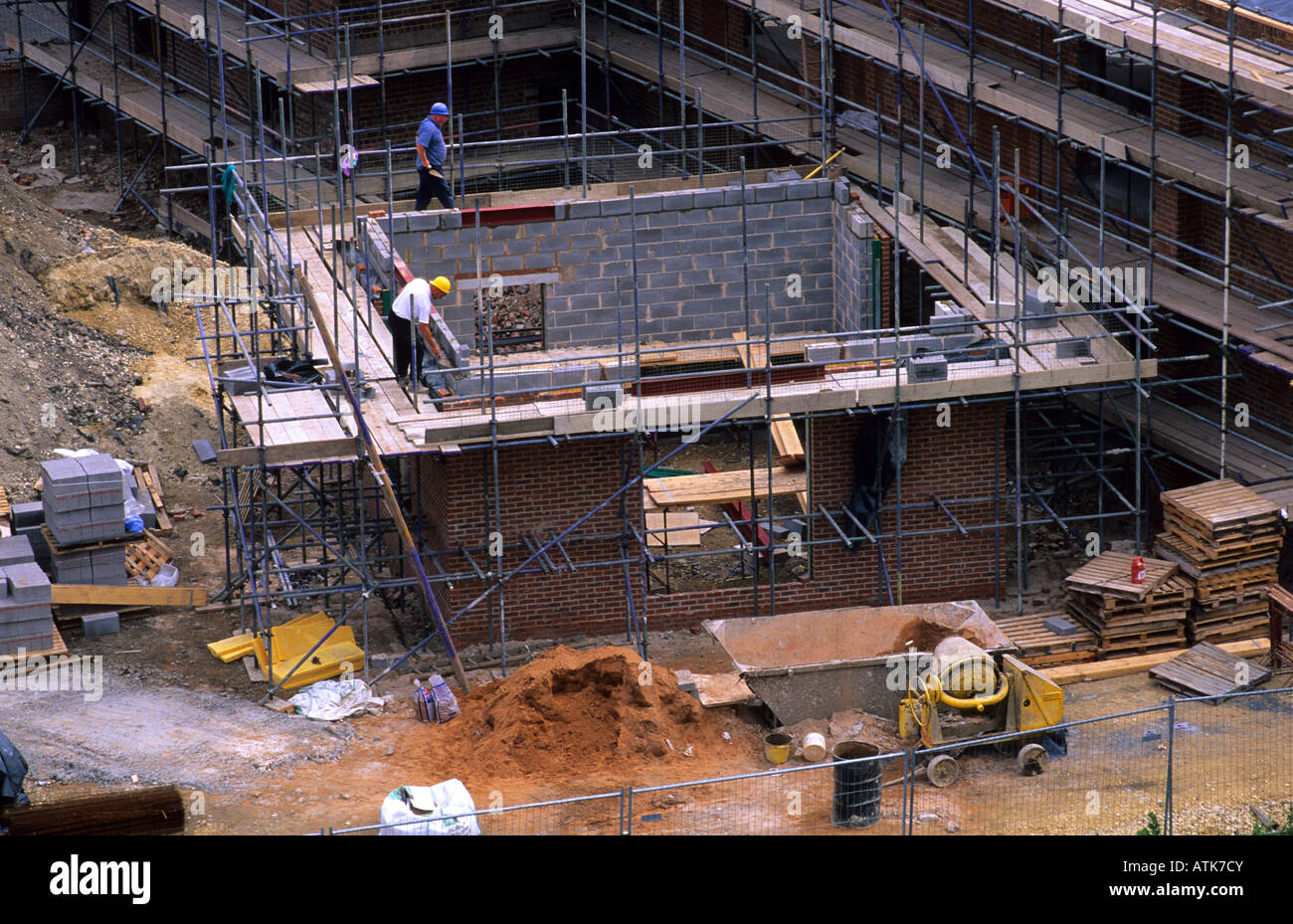 construction workers on building site in Leeds Yorkshire UK Stock Photo ...