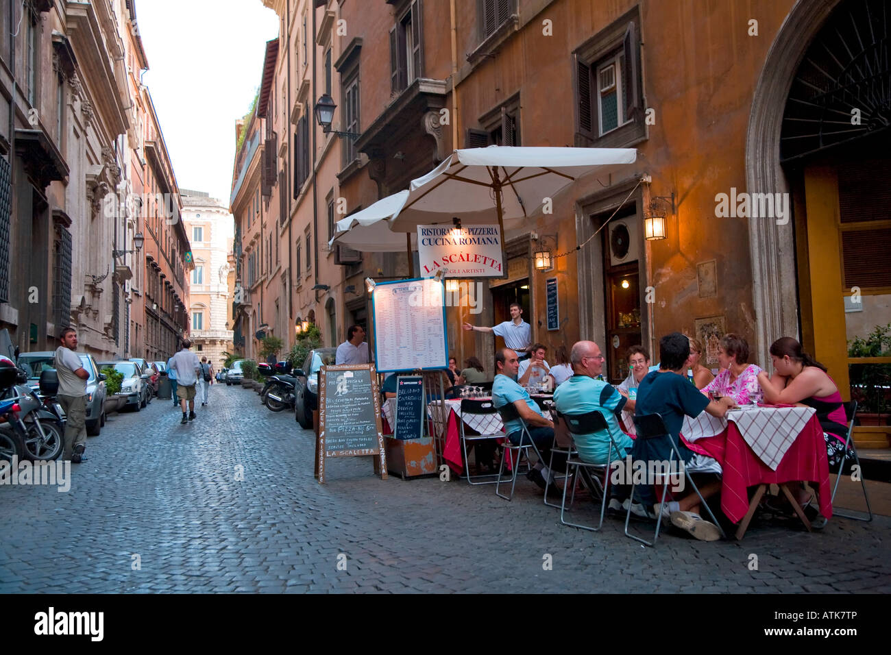 Open air restaurant Rome Italy Stock Photo - Alamy