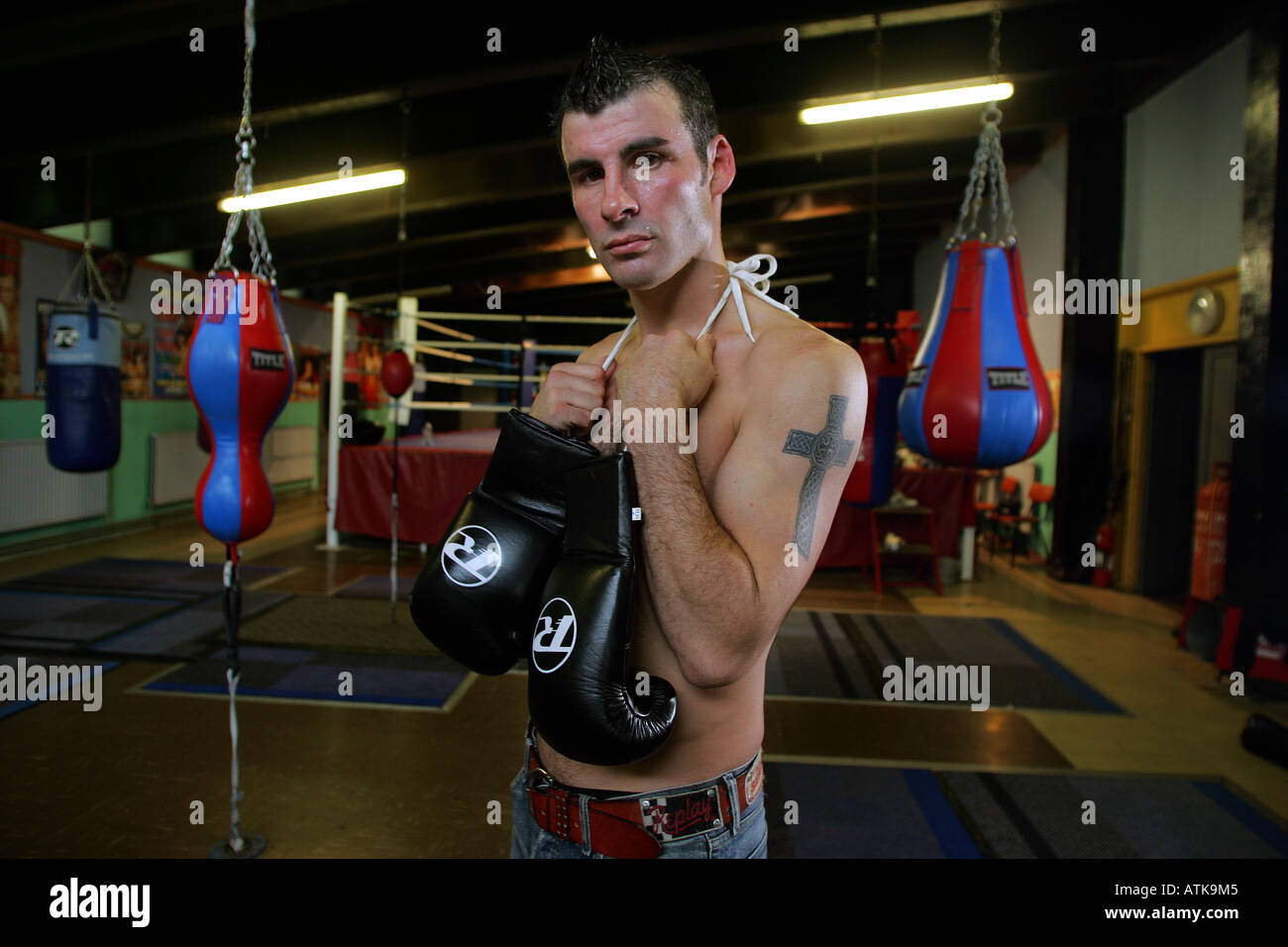World Boxing Champion Joe Calzaghe in his South Wales gym Stock Photo ...