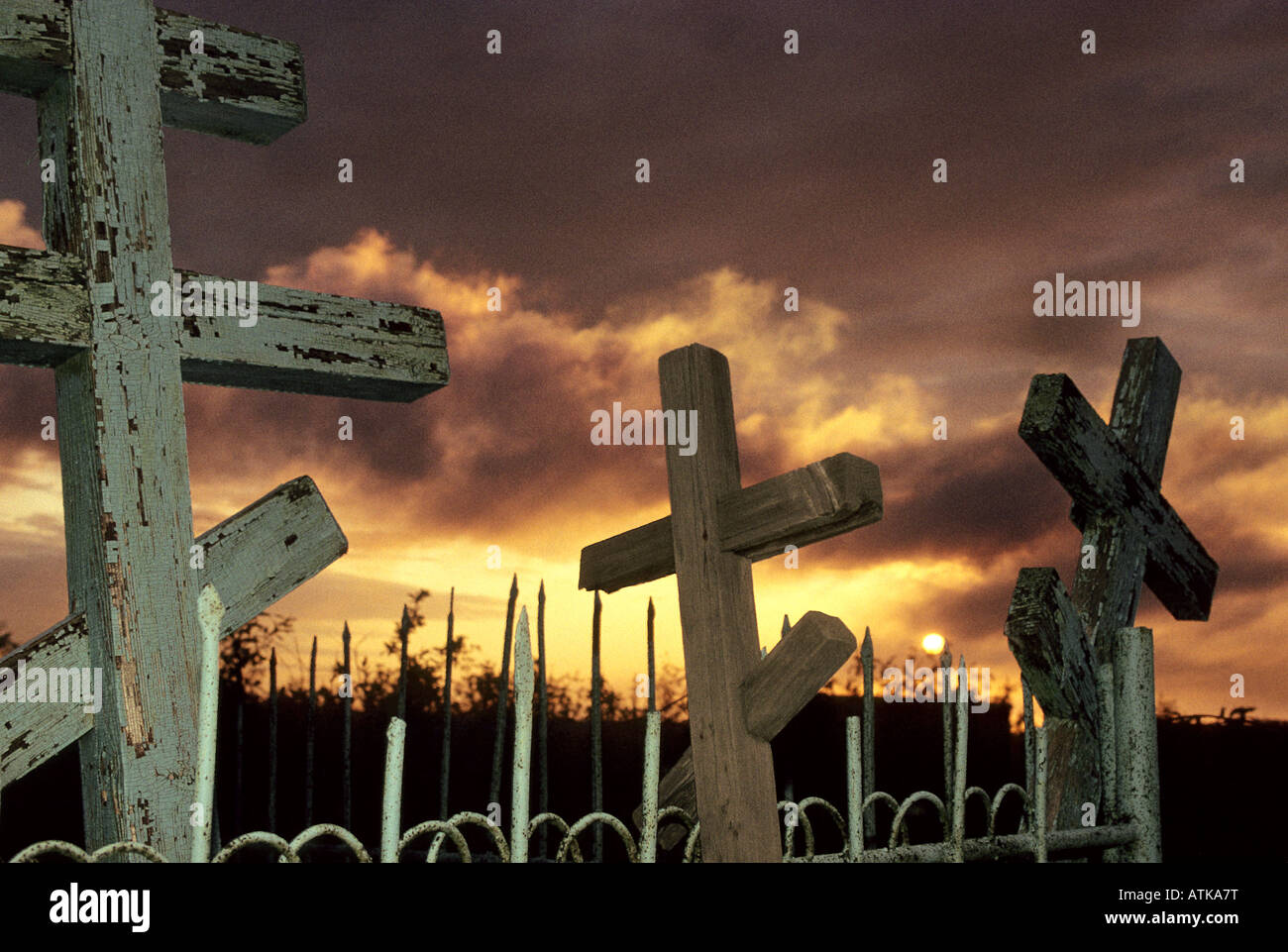 Russian Orthodox crosses in midnight sun Stock Photo - Alamy