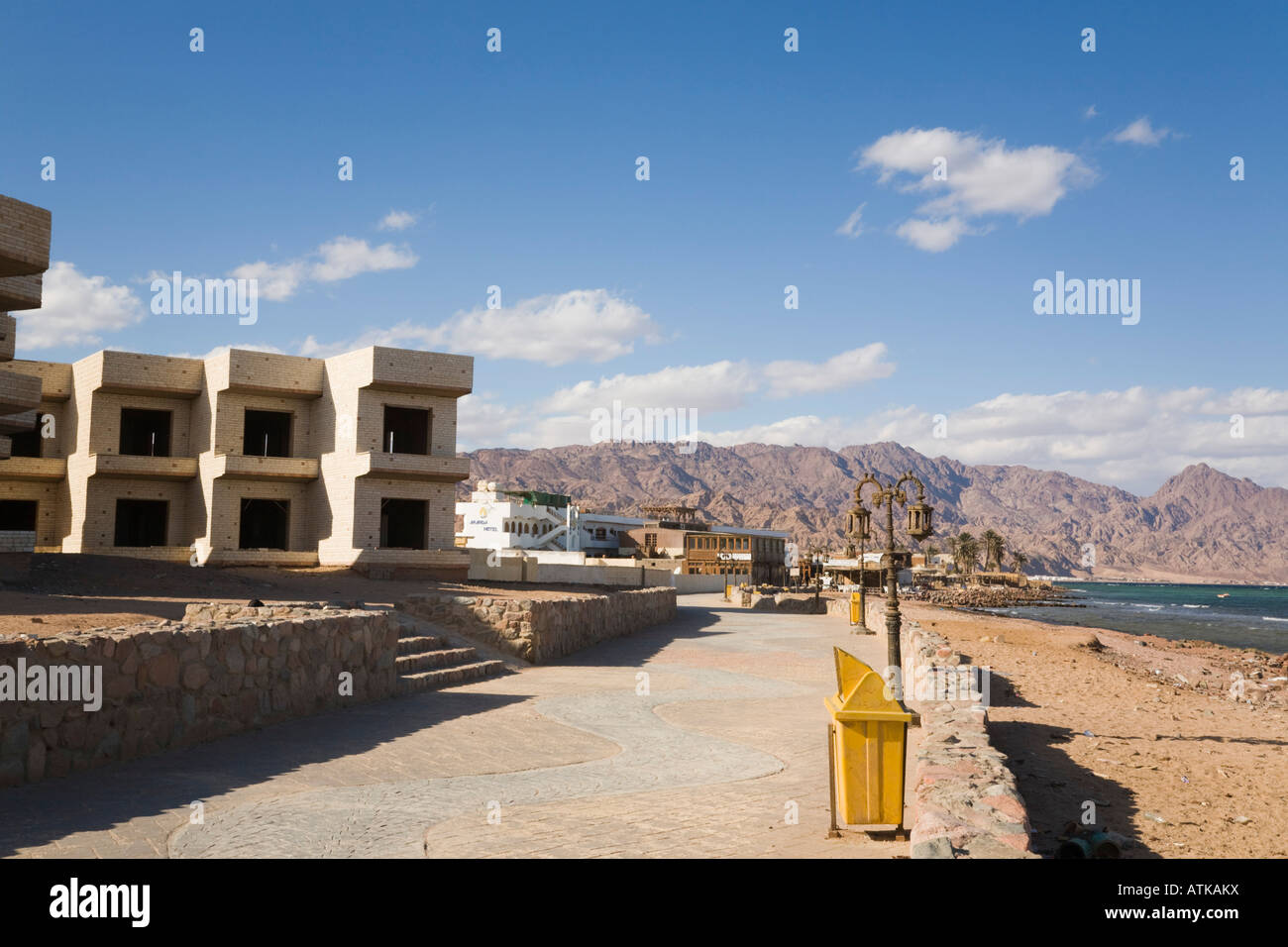 Dahab Sinai Peninsula Egypt Waterfront promenade with new tourist ...