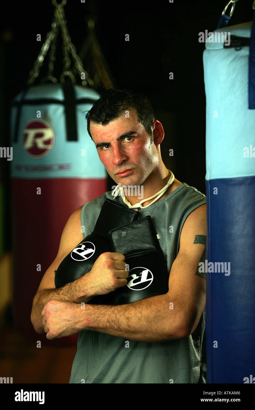 World Boxing Champion Joe Calzaghe in his South Wales gym Stock Photo ...