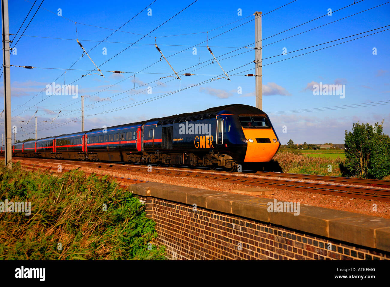 GNER The Black Dyke Band 43 class diesel HST train ECML Werrington ...