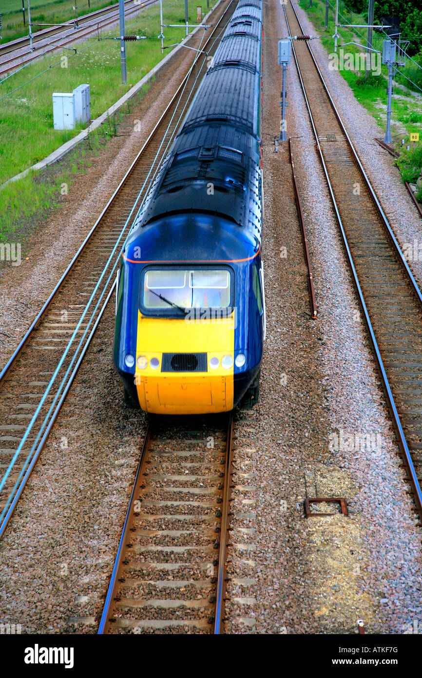 GNER 43 class diesel HST train ECML Werrington Peterborough ...