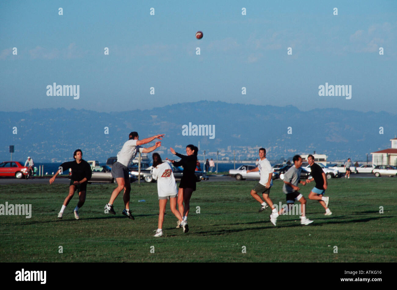 People playing ball Stock Photo - Alamy