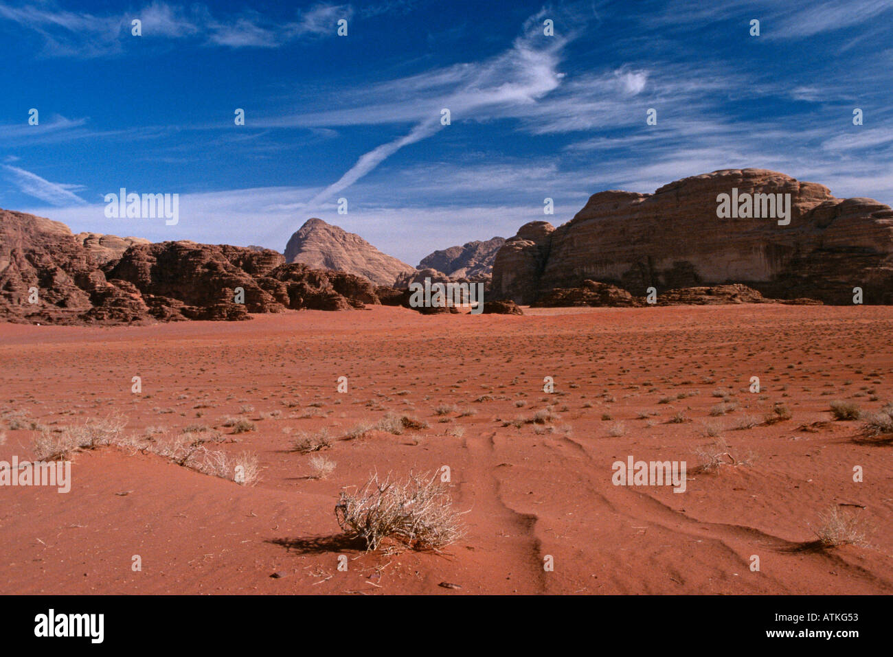 The valley of Wadi Rum in South West Jordan Stock Photo - Alamy