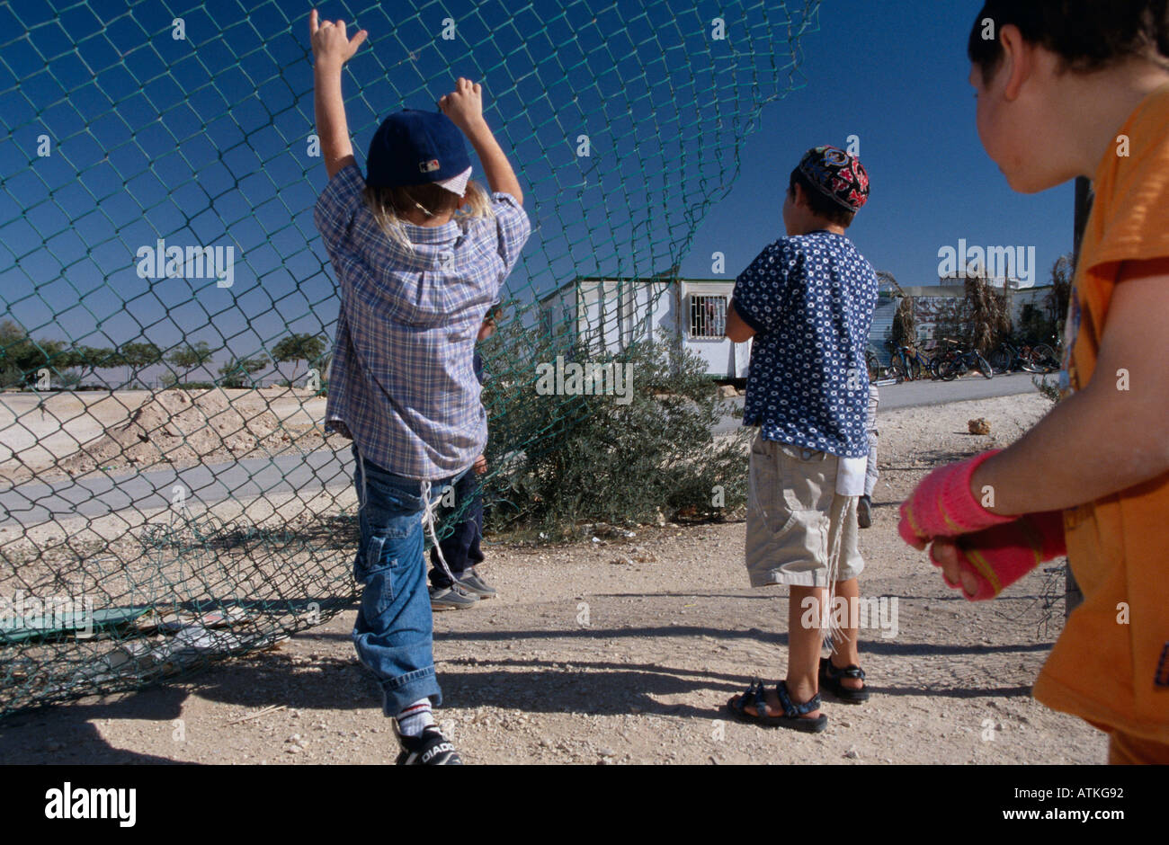 Children playing in Jewish settlement, Jericho Stock Photo - Alamy