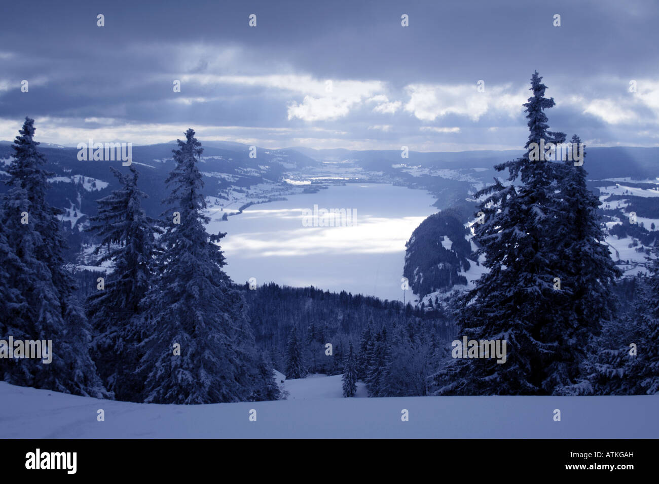 Alpine landscape in winter Stock Photo - Alamy