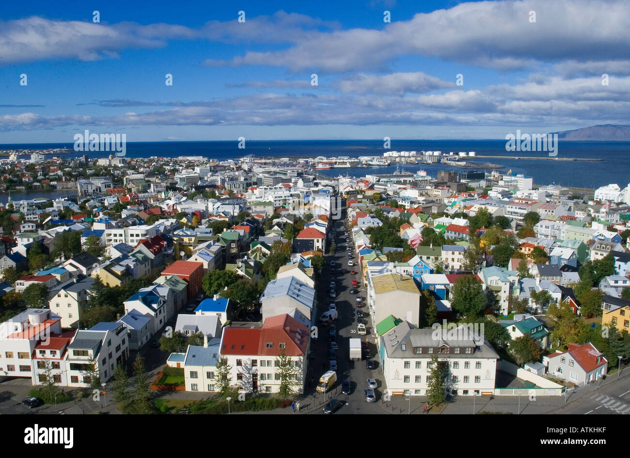 Overview of Reykjavik center Stock Photo - Alamy