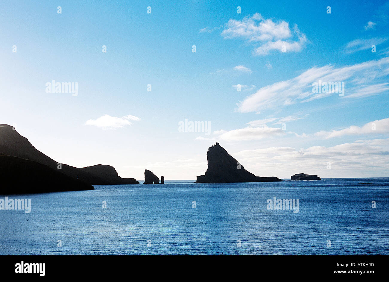 Sea cliffs in Vagar in the Faroe Islands Stock Photo - Alamy